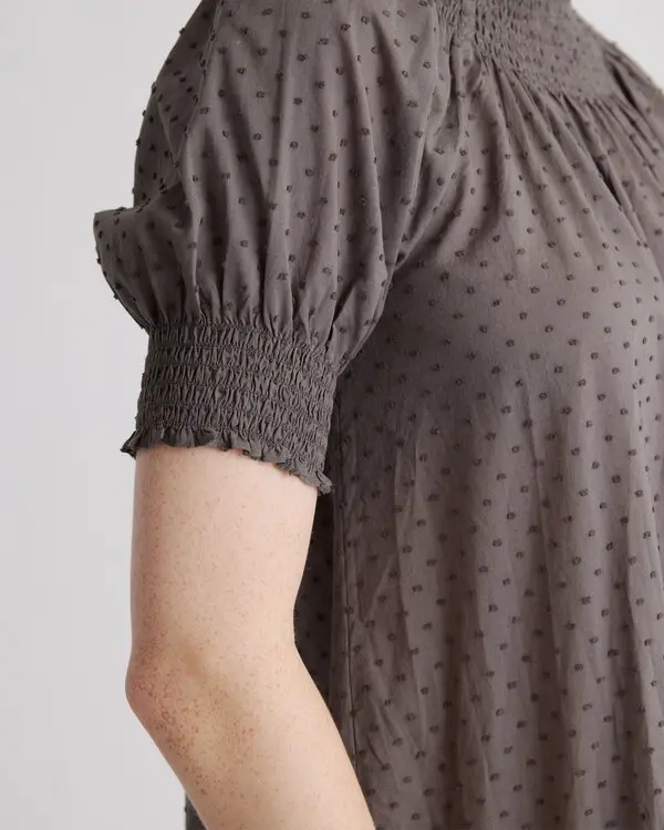 Quince Swiss Dot Midi Dress