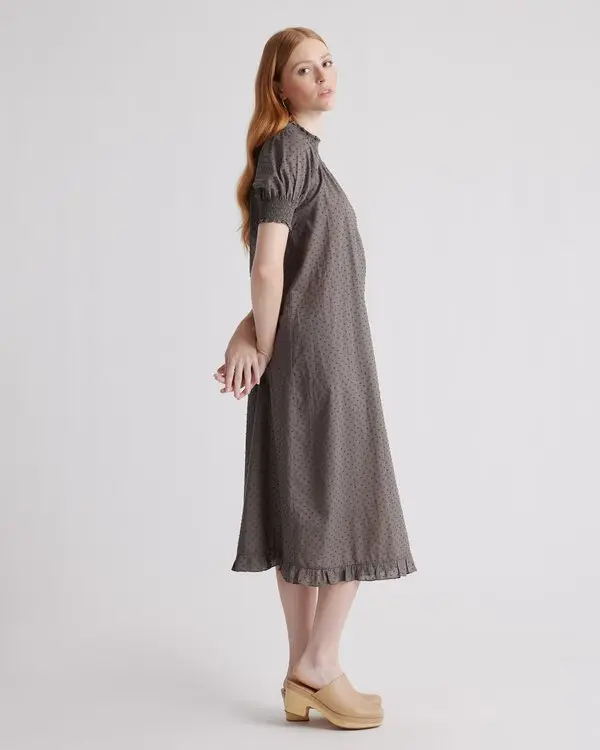 Quince Swiss Dot Midi Dress