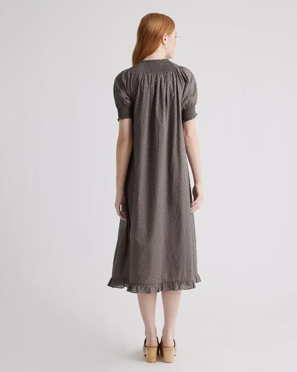 Quince Swiss Dot Midi Dress