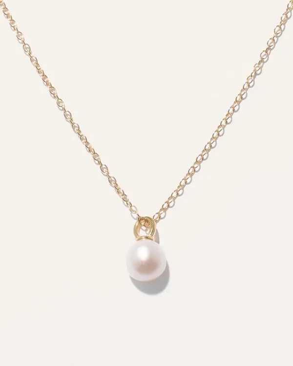 Quince Freshwater Cultured Pearl Pendant Necklace - Gold Vermeil