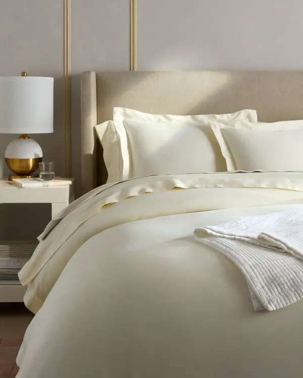 Quince Signature Giza Cotton Sateen Deluxe Bedding Bundle - Ivory