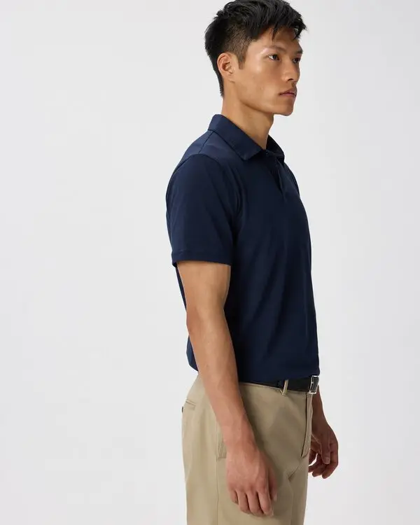 Quince Japanese Lotus Polo - Navy