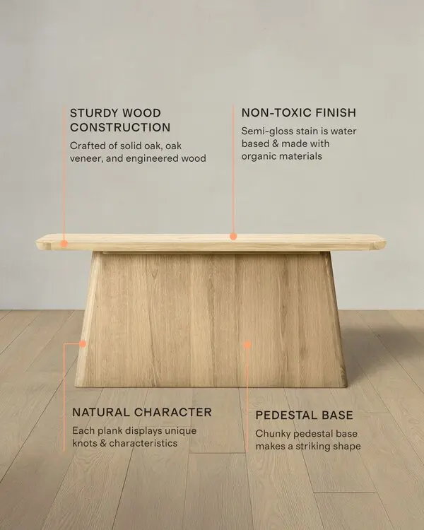 Quince Rustic Oak Plinth Console Table