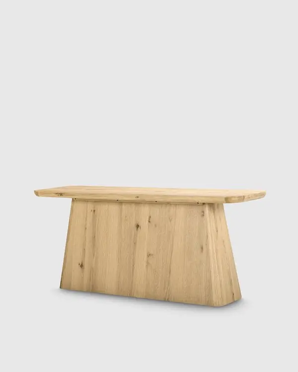 Quince Rustic Oak Plinth Console Table