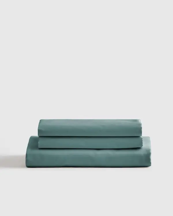 Quince Luxury Organic Sateen Fitted Sheet Set - Pine