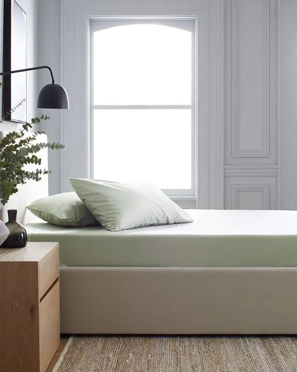 Quince Luxury Organic Sateen Fitted Sheet Set - Sage