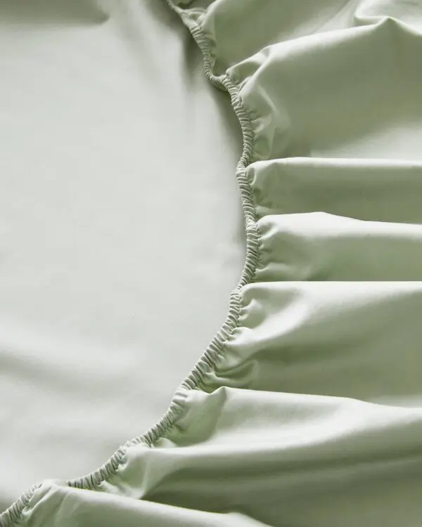 Quince Luxury Organic Sateen Fitted Sheet Set - Sage