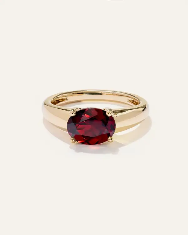 Quince 14k Gold Gemstone Vintage Inspired Ring - Yellow Gold