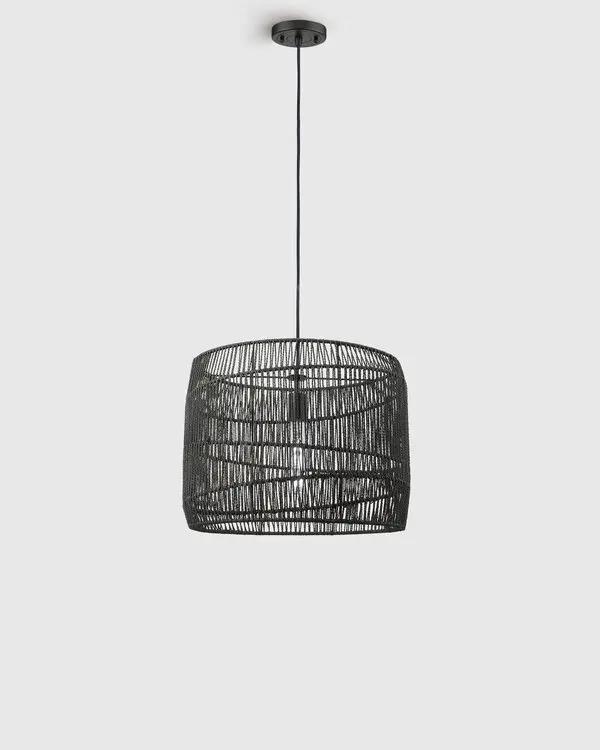 Quince Woven Rope Drum Pendant Light