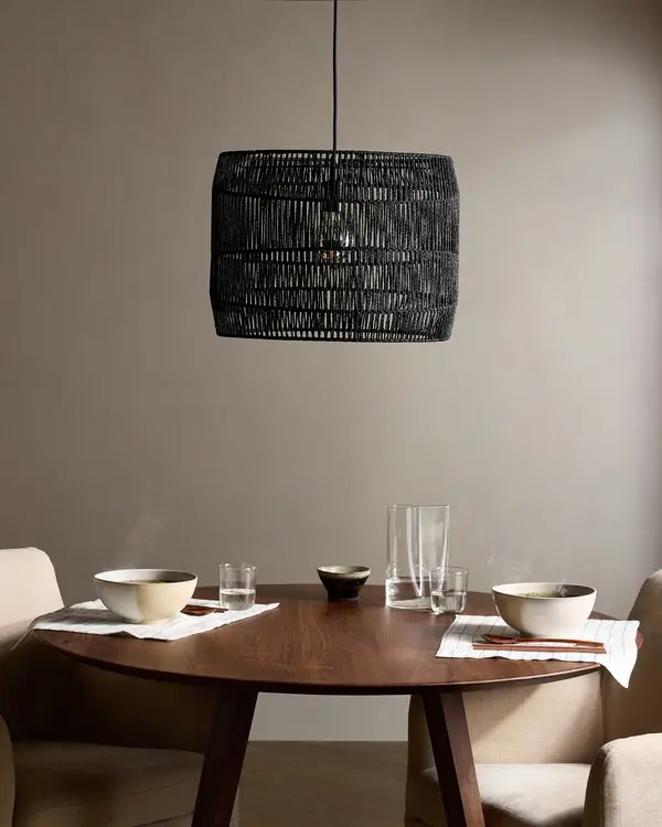 Quince Woven Rope Drum Pendant Light