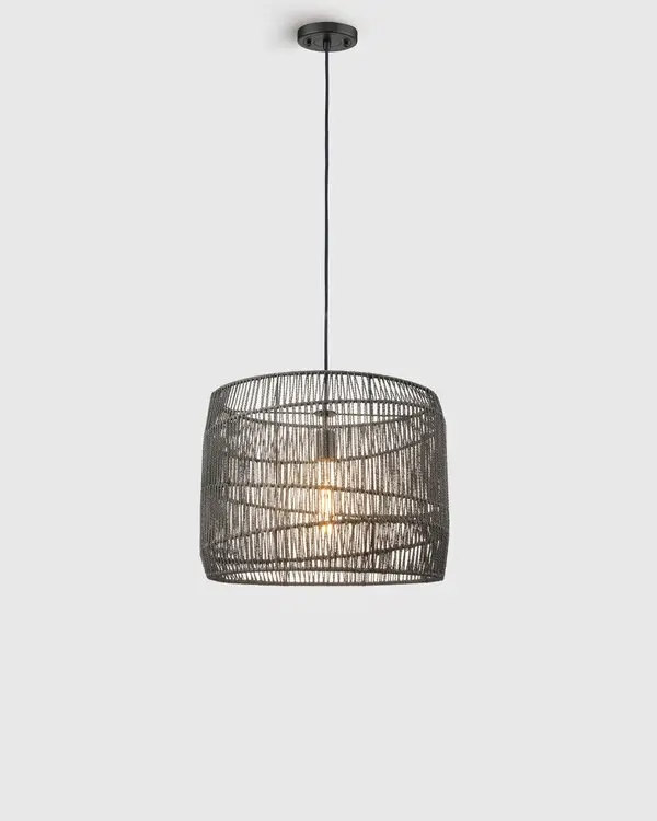 Quince Woven Rope Drum Pendant Light