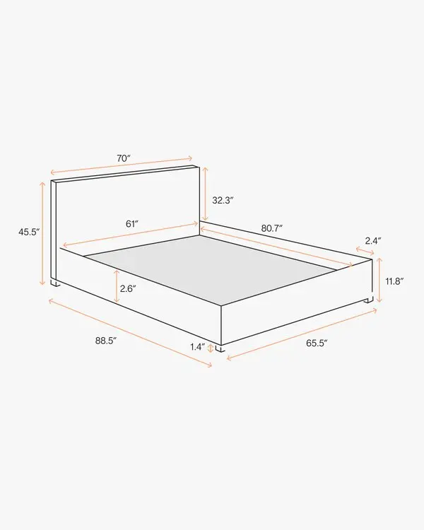 Quince Tailored Edge Bed In Performance Linen