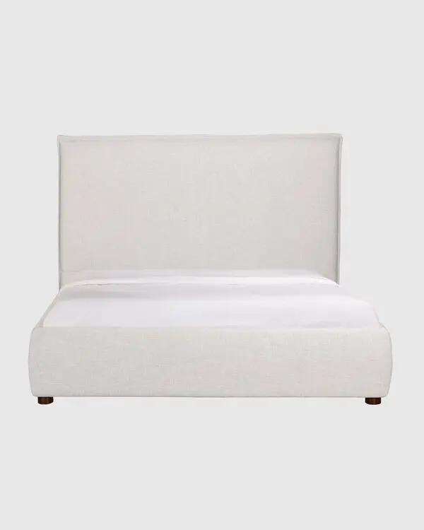Quince Tailored Edge Bed In Performance Linen