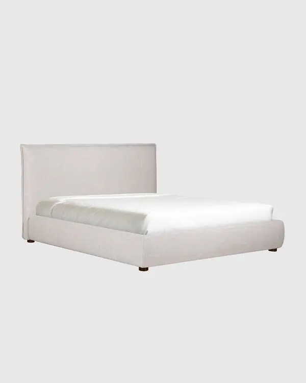 Quince Tailored Edge Bed In Performance Linen