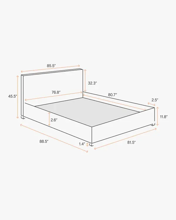 Quince Tailored Edge Bed In Performance Linen - Light Grey