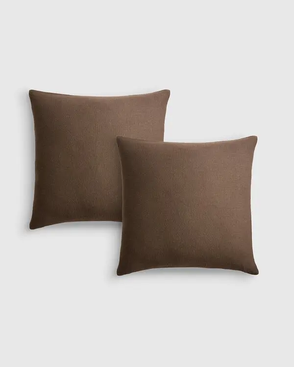 Quince Reversible Linen Bamboo Pillow Cover - Brown/natural