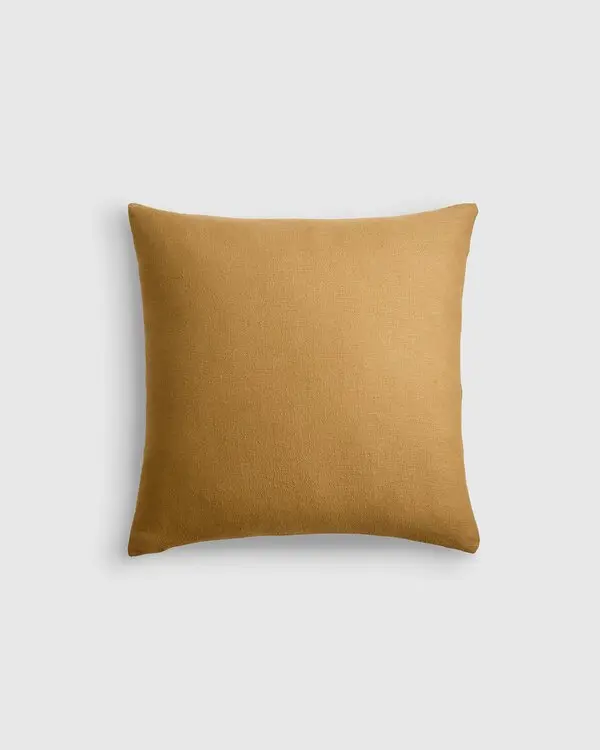 Quince Reversible Linen Bamboo Pillow Cover - Turmeric/flax