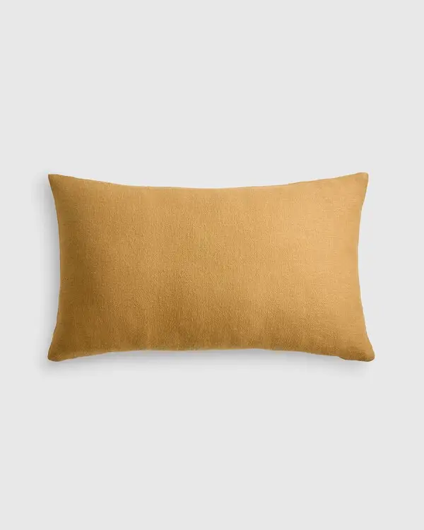 Quince Reversible Linen Bamboo Pillow Cover - Turmeric/flax