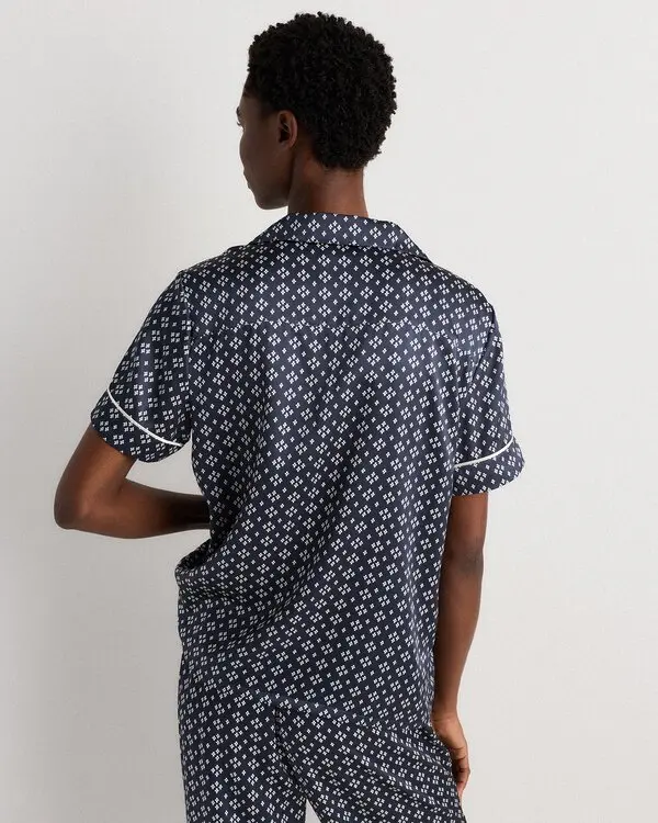 Quince Satin Short Sleeve Pajama Top - Tiny Diamonds