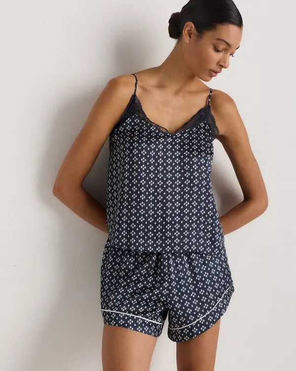 Quince Satin Pajama Shorts - Tiny Diamonds