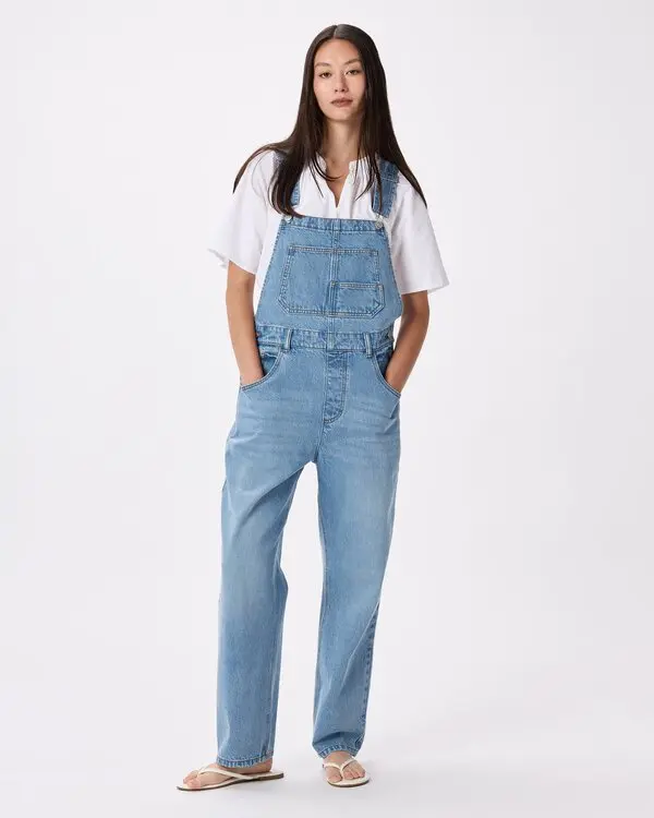 Quince 100% Organic Denim Overalls - Icey Blue