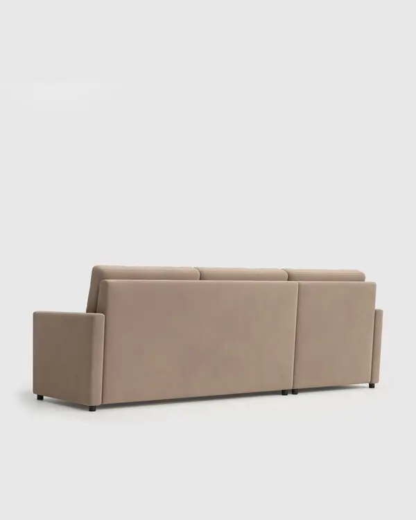 Quince Brennan Chaise Sectional In Performance Velvet - Ivory