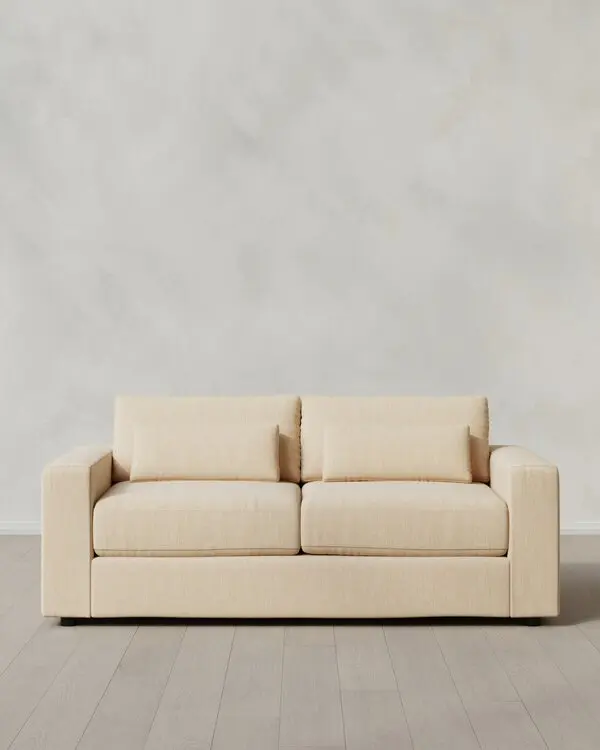 Quince Ashford Deep Seat Sofa In Performance Chenille Linen Blend - Eggshell