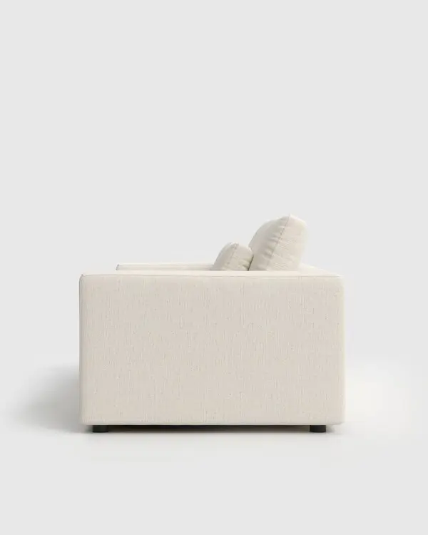 Quince Ashford Deep Seat Sofa In Performance Chenille Linen Blend - Eggshell