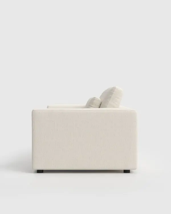 Quince Ashford Deep Seat Sofa In Performance Chenille Linen Blend - Eggshell