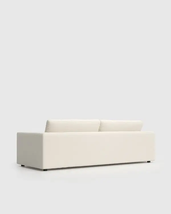Quince Ashford Deep Seat Sofa In Performance Chenille Linen Blend - Eggshell