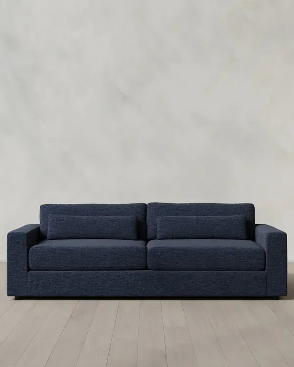 Quince Ashford Deep Seat Sofa In Performance Chenille Linen Blend - Ink