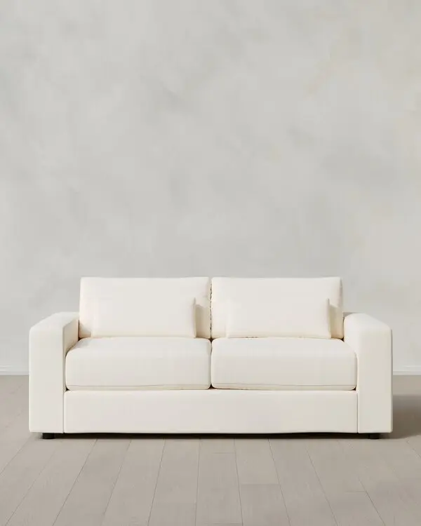 Quince Ashford Deep Seat Sofa In Performance Chenille Linen Blend - Marshmallow