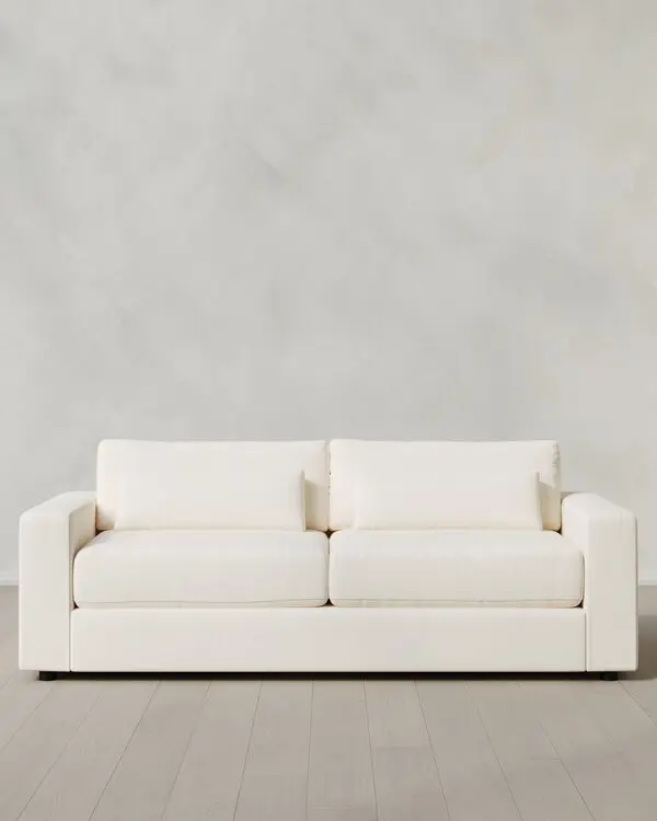 Quince Ashford Deep Seat Sofa In Performance Chenille Linen Blend - Marshmallow