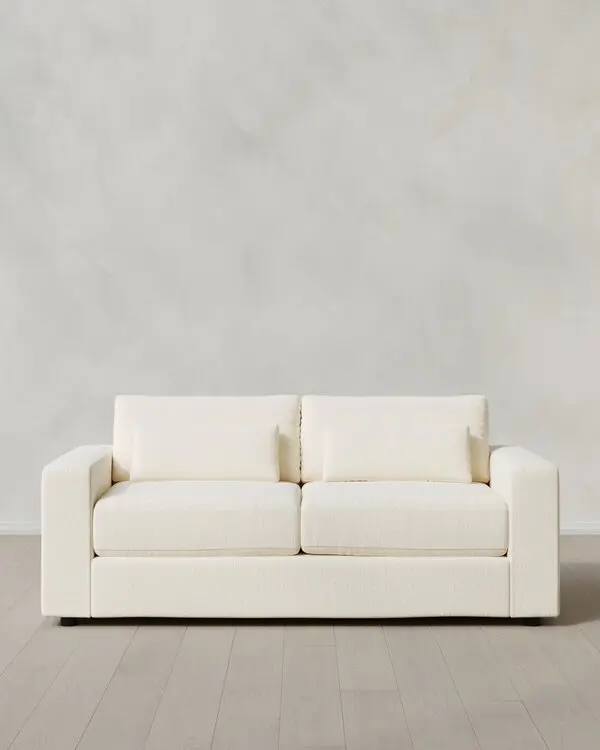 Quince Ashford Deep Seat Sofa In Performance Chenille Linen Blend - Snow