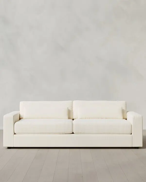 Quince Ashford Deep Seat Sofa In Performance Chenille Linen Blend - Snow