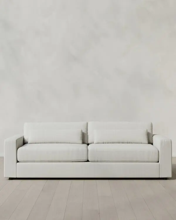 Quince Ashford Deep Seat Sofa In Performance Chenille Linen Blend - Sorrell