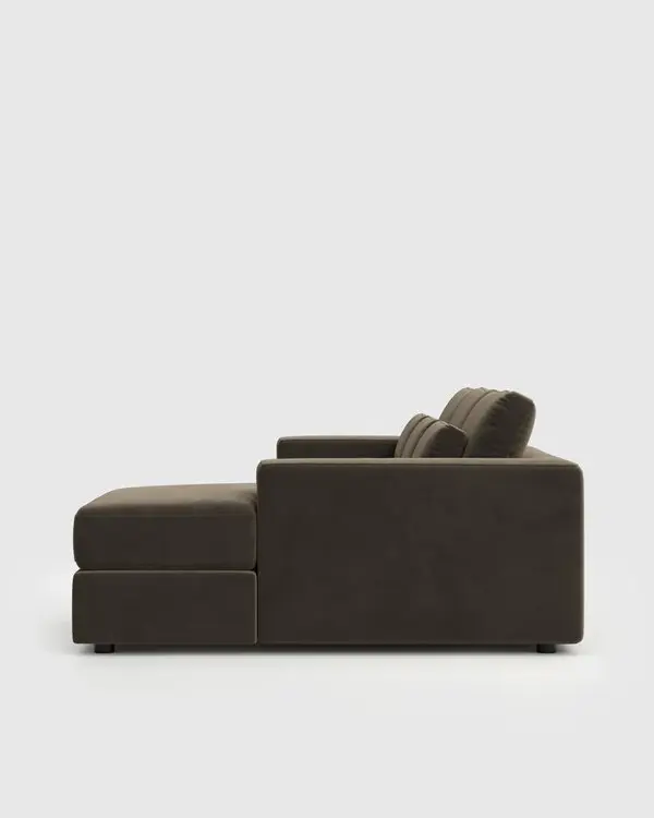 Quince Ashford Deep Seat Chaise Sectional In Performance Velvet - Ivory