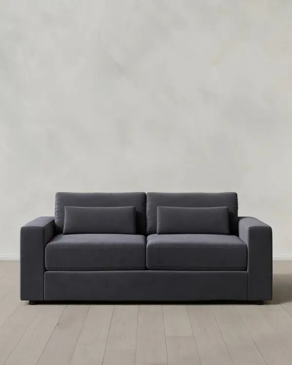 Quince Ashford Deep Seat Performance Velvet Sofa - Gunmetal