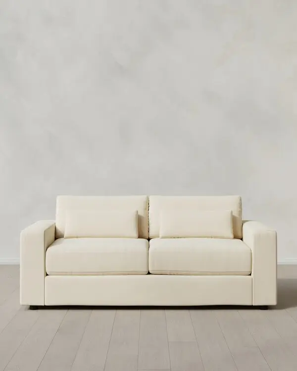 Quince Ashford Deep Seat Sofa In Performance Velvet - Ivory