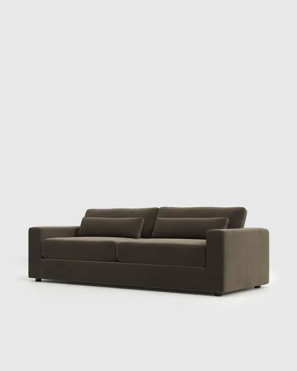 Quince Ashford Deep Seat Sofa In Performance Velvet - Ivory