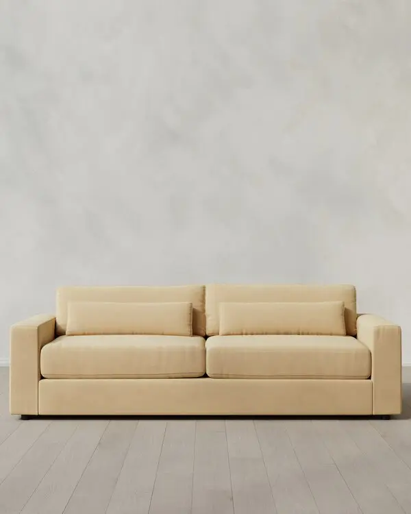 Quince Ashford Deep Seat Sofa In Performance Velvet - Linen