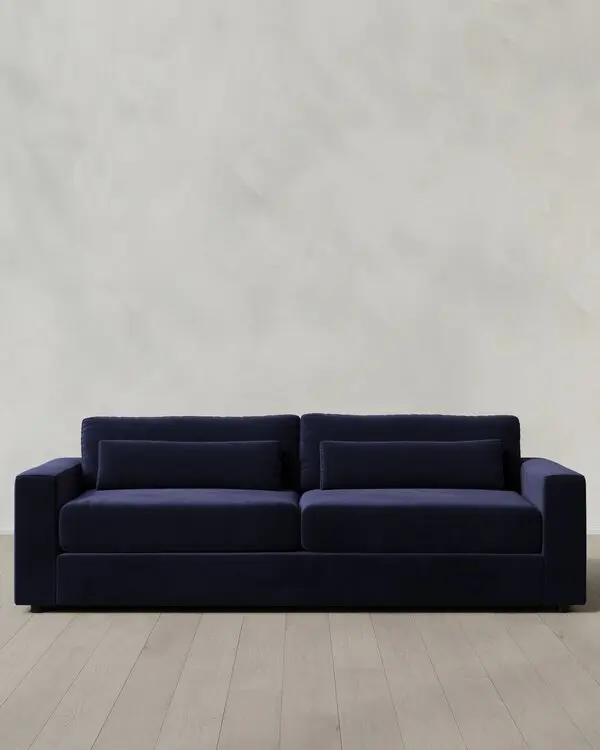 Quince Ashford Deep Seat Sofa In Performance Velvet - Midnight