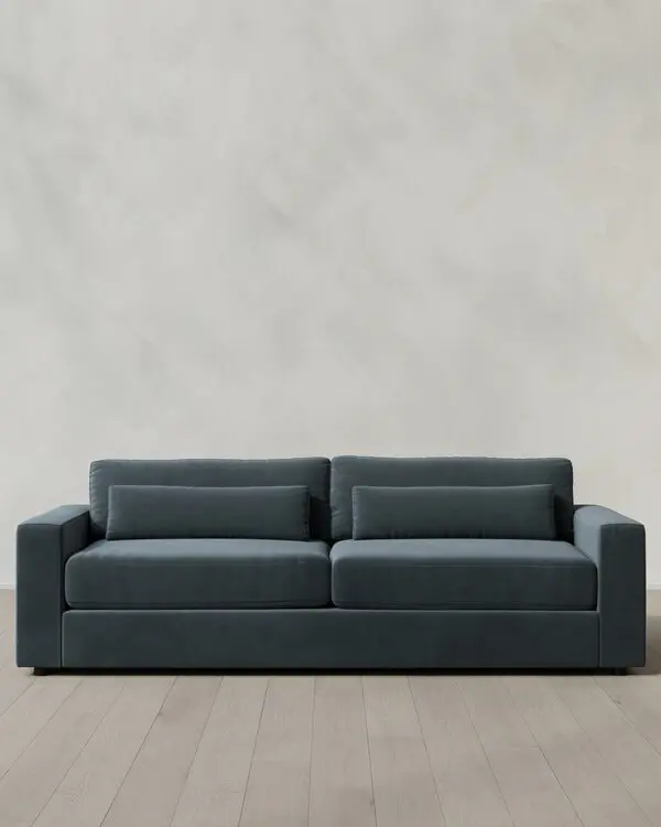 Quince Ashford Deep Seat Sofa In Performance Velvet - Pine