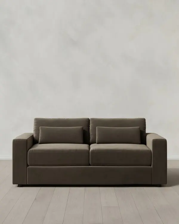 Quince Ashford Deep Seat Sofa In Performance Velvet - Sable