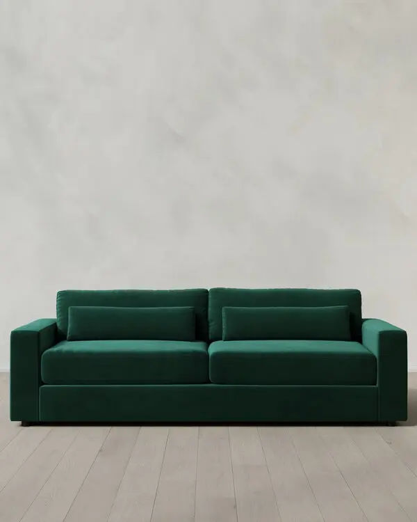 Quince Ashford Deep Seat Sofa In Performance Velvet - Spruce