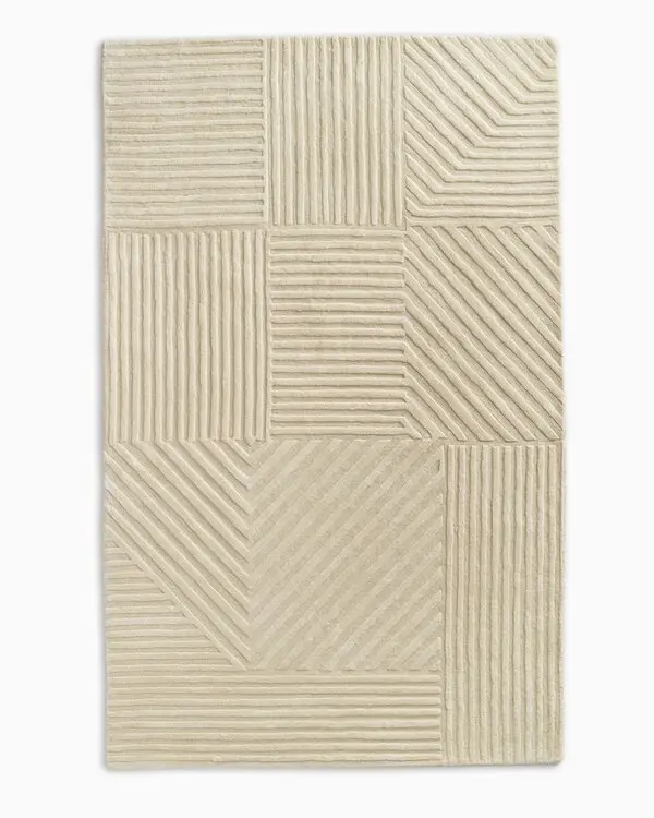 Quince Flint Wool Textured Rug - Ivory