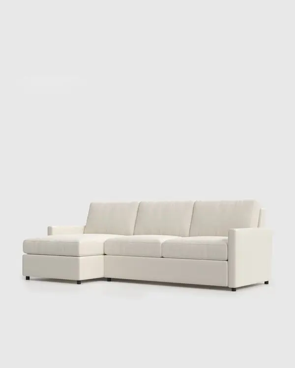 Quince Brennan Performance Chenille Linen Blend Chaise Sectional - Sorrell