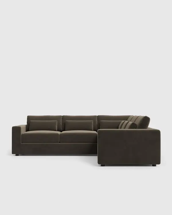 Quince Ashford Deep Seat L Sectional In Performance Velvet - Ivory