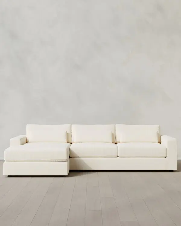 Quince Ashford Deep Seat Chaise Sectional - Snow