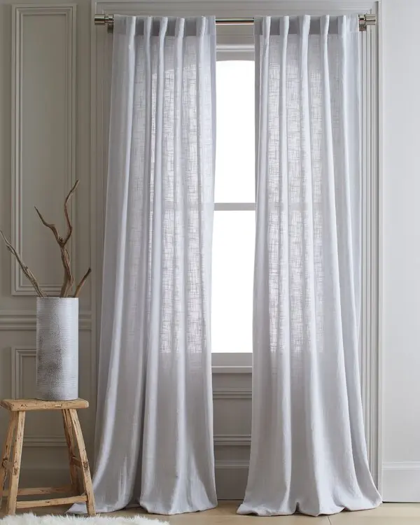 Quince Cotton Sheer Curtain Set - Cloud